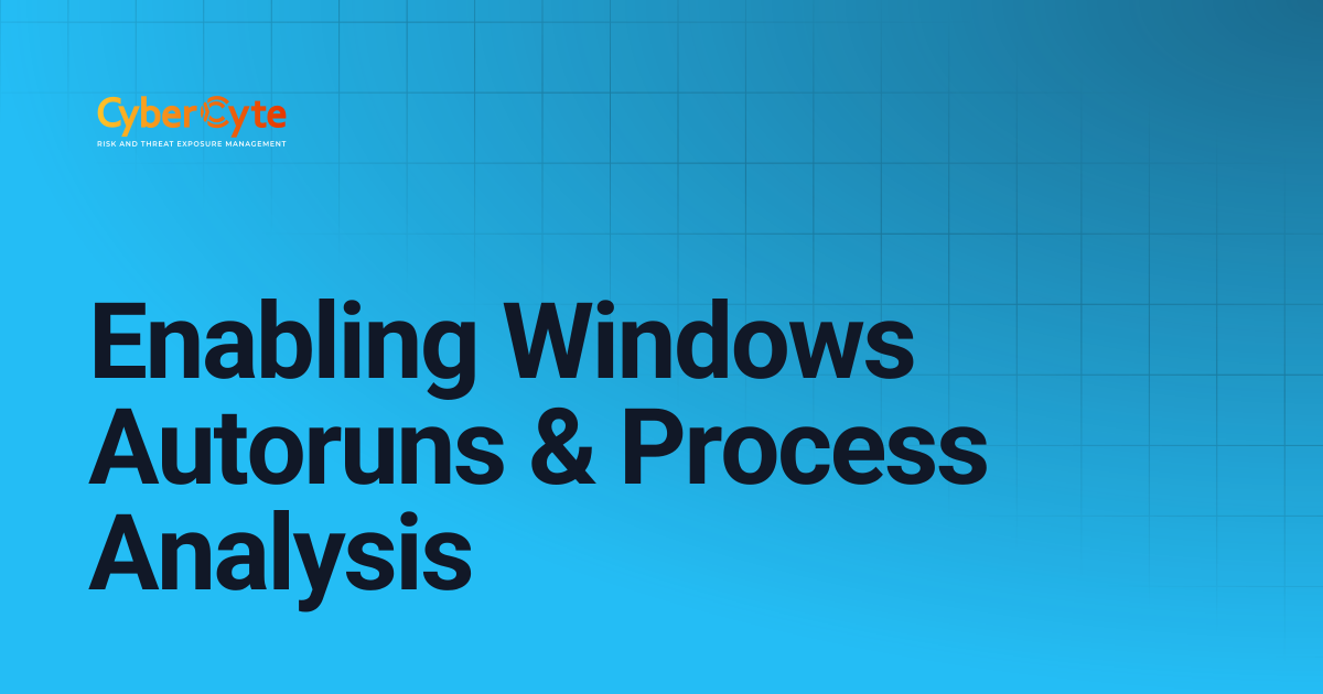 Enabling Windows Autoruns & Process Analysis | CyberCyte Documentation
